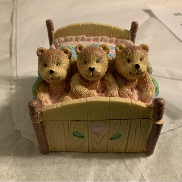 Accents | 3 Little Bears In A Bed Trinket Box Polyresin | Poshmark